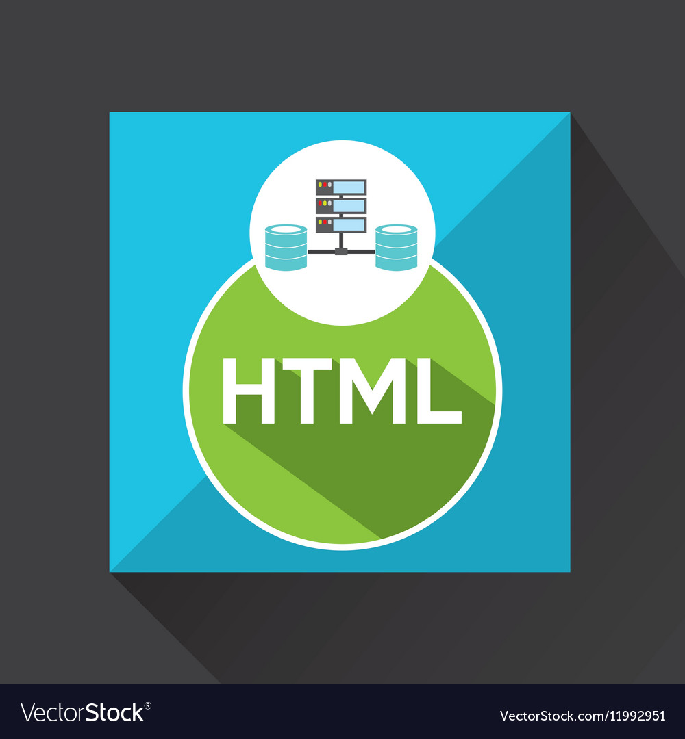 Html language data base storage Royalty Free Vector Image