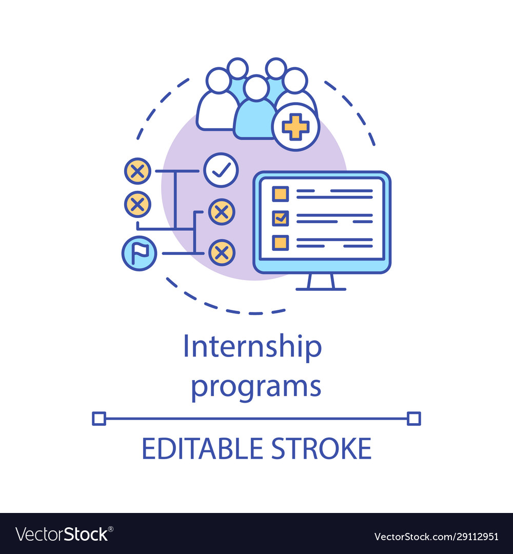 Internship program concept icon Royalty Free Vector Image