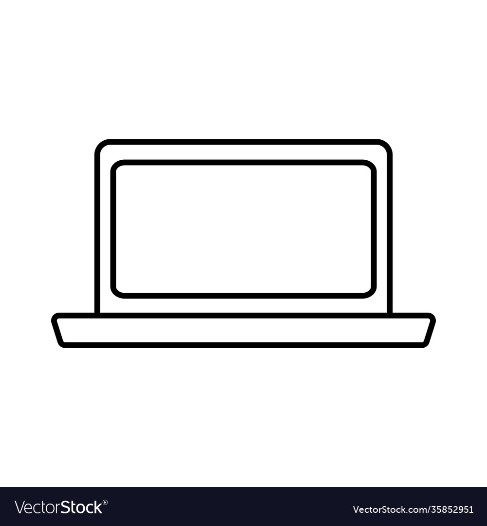 Laptop computer icon line style Royalty Free Vector Image