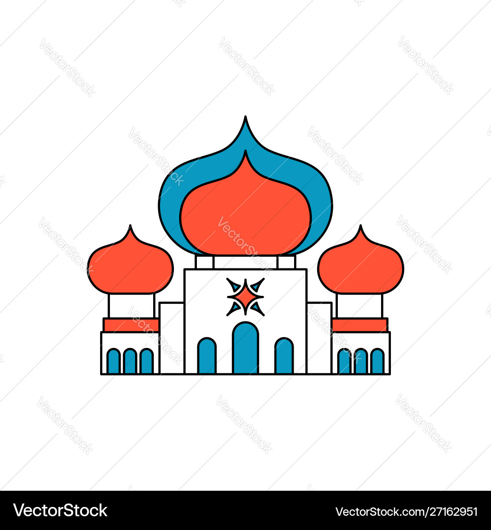 Mosque islamic religious building for muslim Vector Image