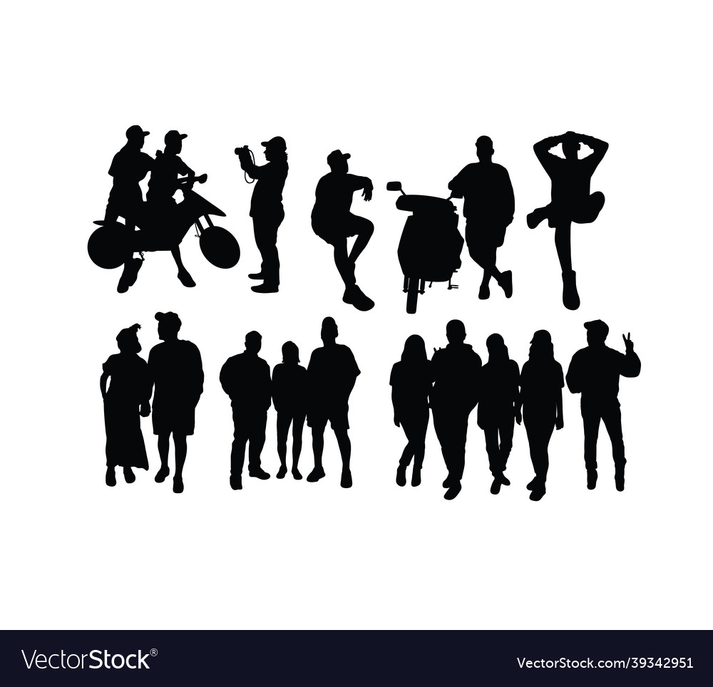 People action silhouettes Royalty Free Vector Image