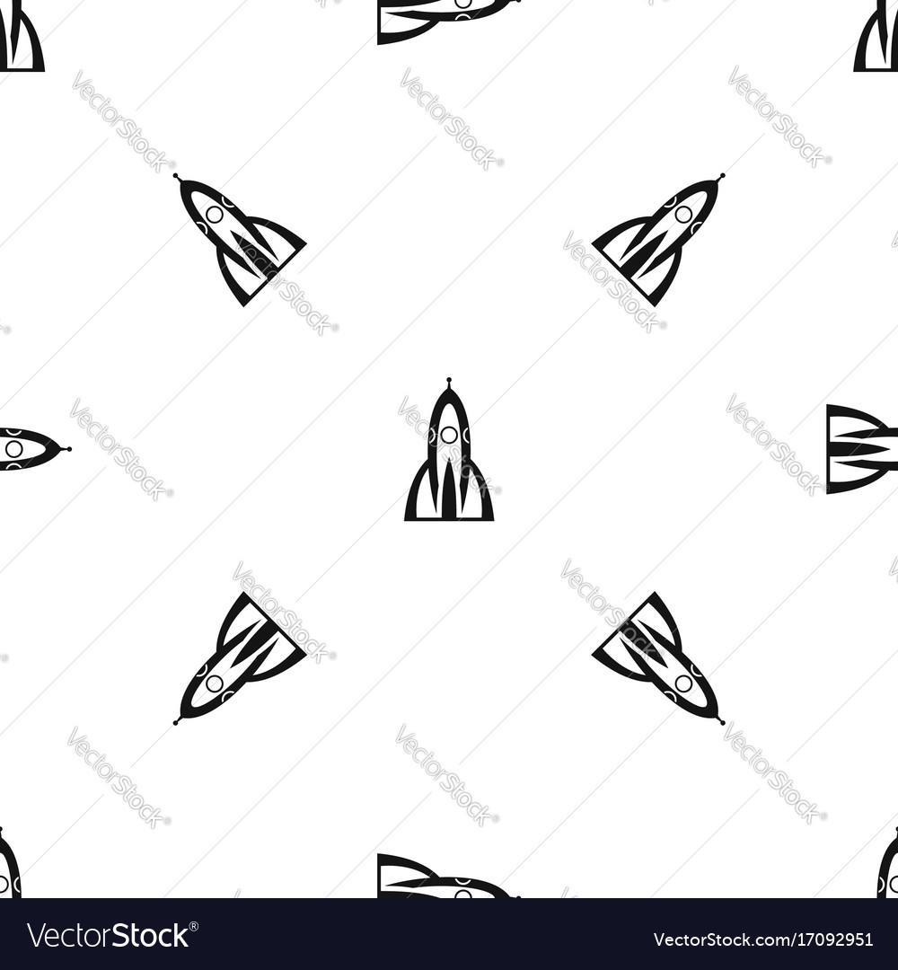 Rocket pattern seamless black Royalty Free Vector Image