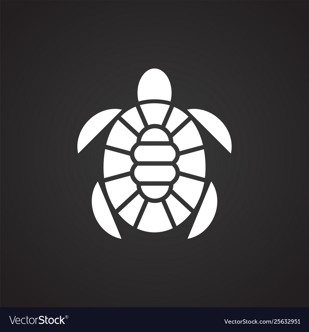 Sea turtle icon on background for graphic and web Vector Image