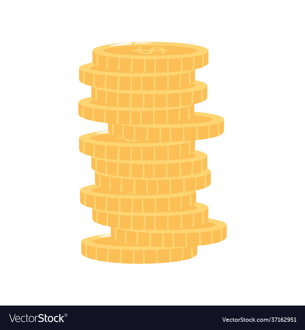 Stack coins Royalty Free Vector Image - VectorStock