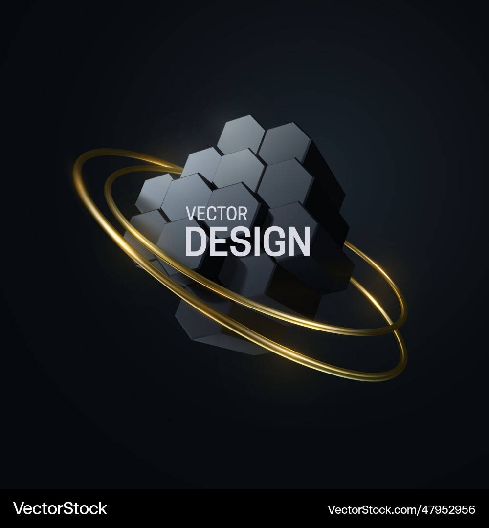 Abstract geometric composition with hexagonal Vector Image