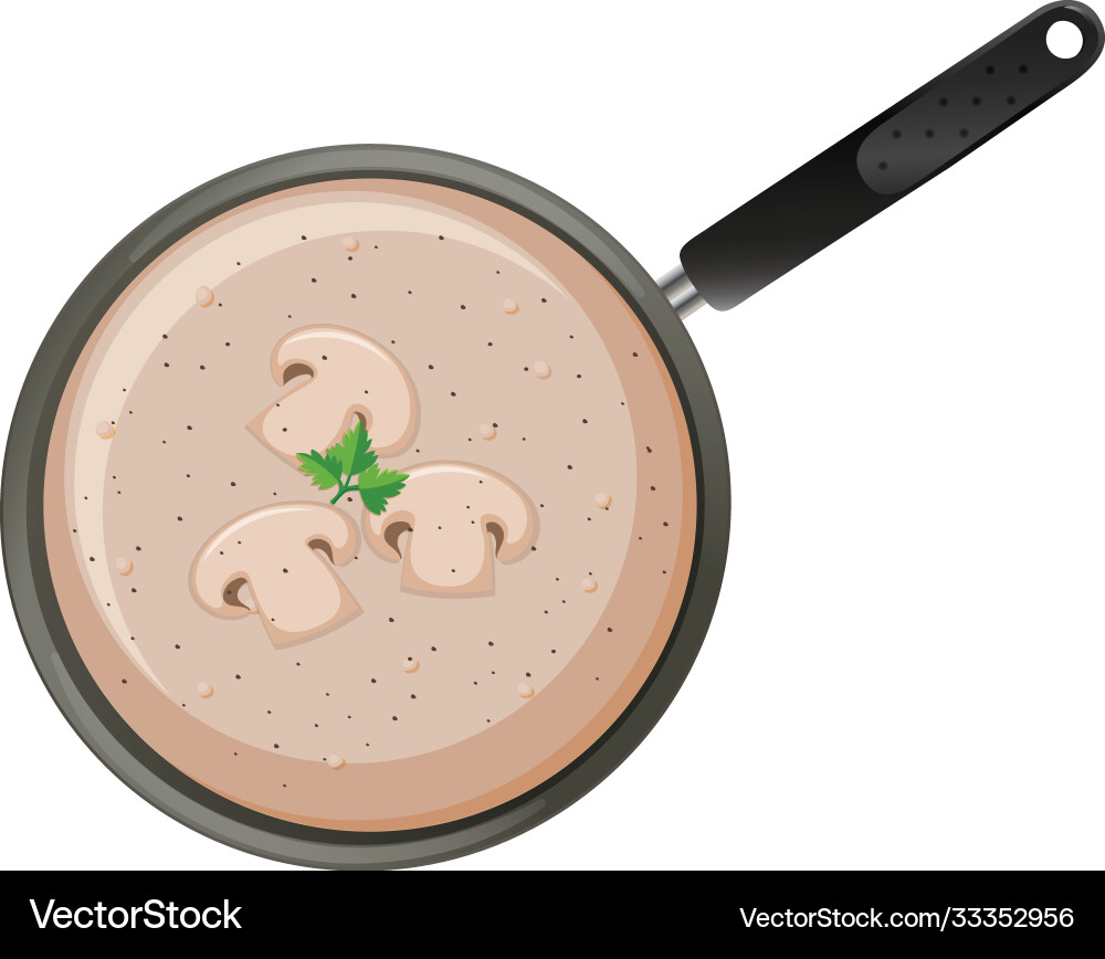 Aerial view food on pan Royalty Free Vector Image