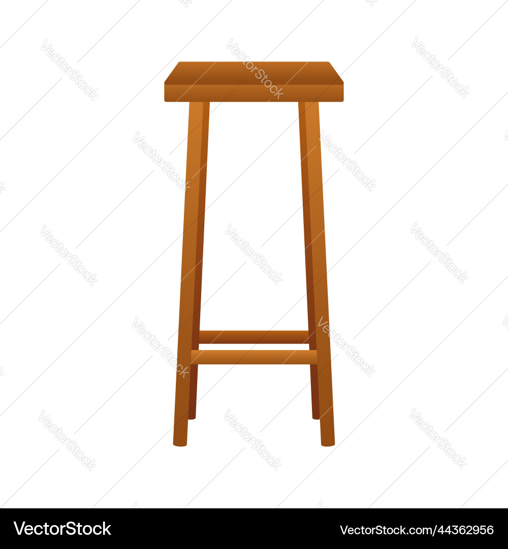 Bar wooden stool four legged stool stock Vector Image