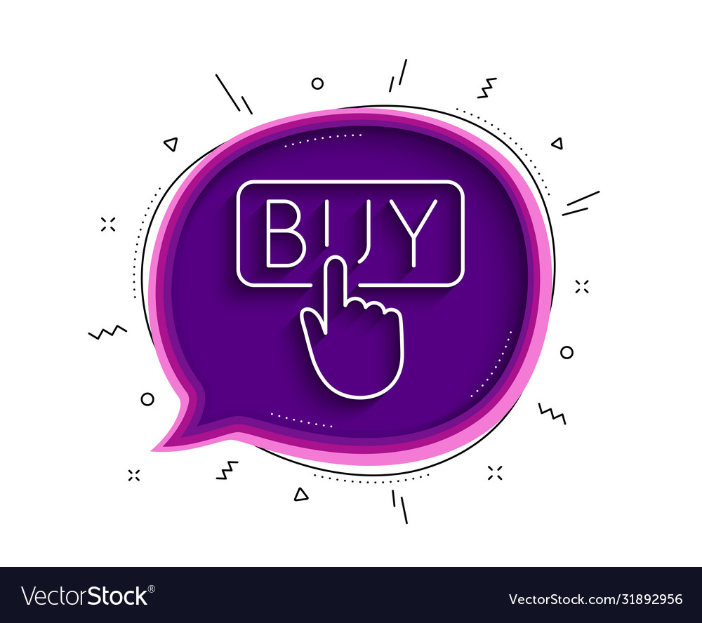 Click to buy line icon online shopping sign Vector Image