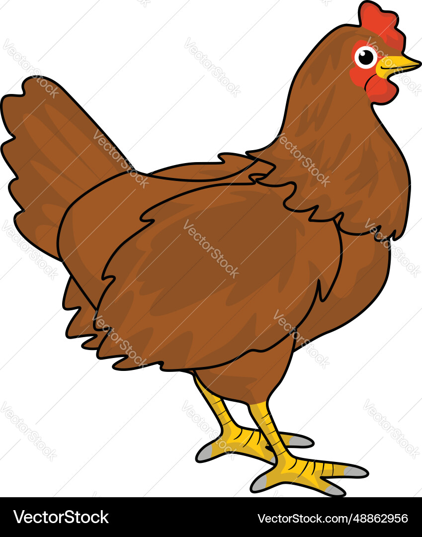 Cute hen designed using lines Royalty Free Vector Image