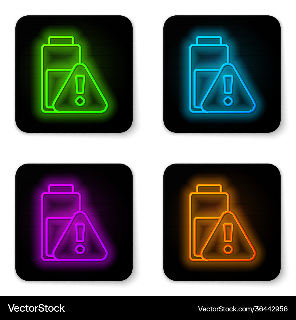 Glowing neon line smartphone battery charge icon Vector Image