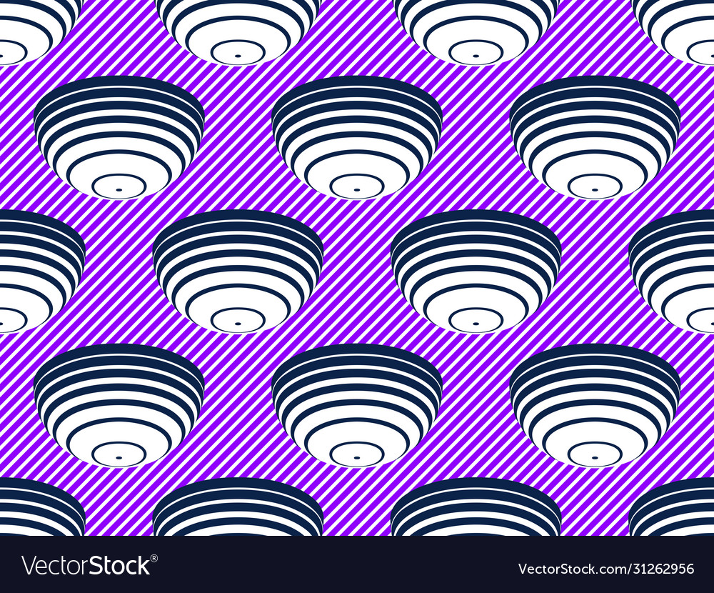 Hemispheres lined optical seamless pattern repeat Vector Image