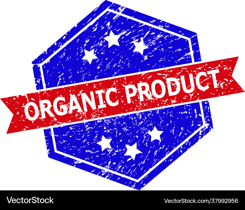 Hexagon bicolor organic product watermark Vector Image