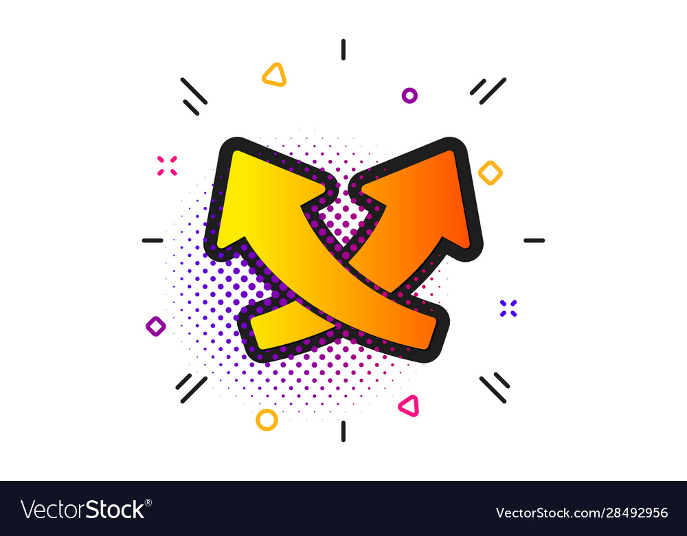 Intersection arrows icon exchange and turn cross Vector Image