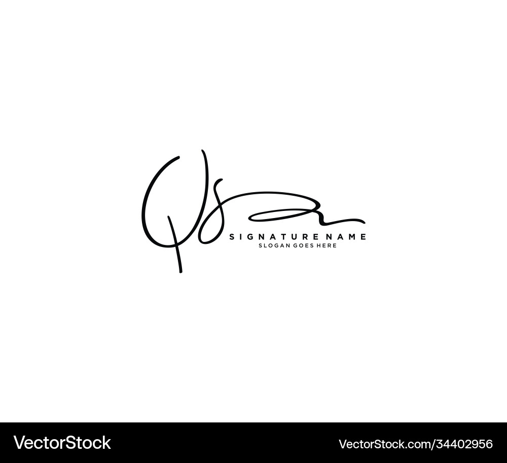 Letter qs signature logo template Royalty Free Vector Image