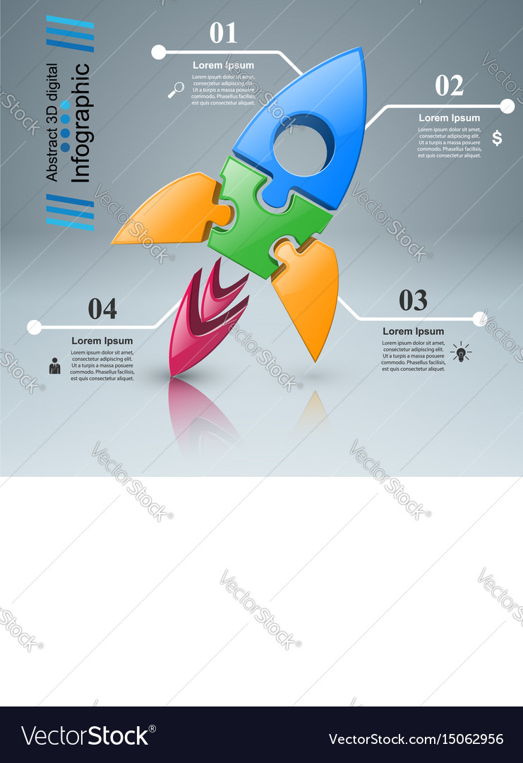 Rocket icon abstract infographic Royalty Free Vector Image