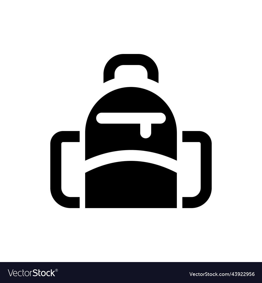 School backpack black glyph ui icon Royalty Free Vector
