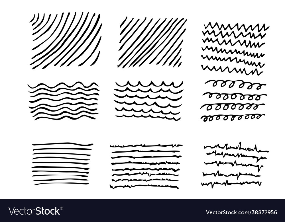 Scribble hand draw sketch pattern wave diagonal Vector Image