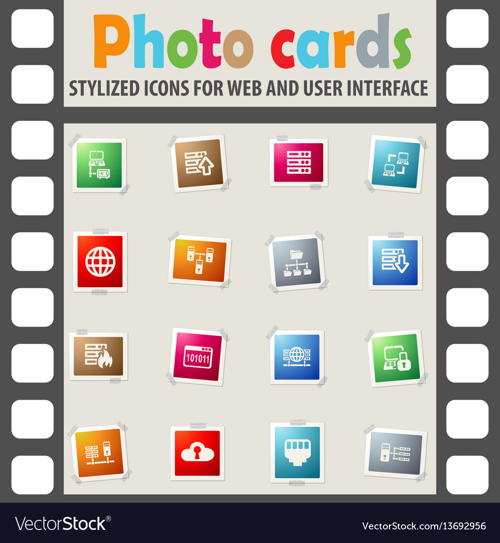 Server icon set Royalty Free Vector Image - VectorStock