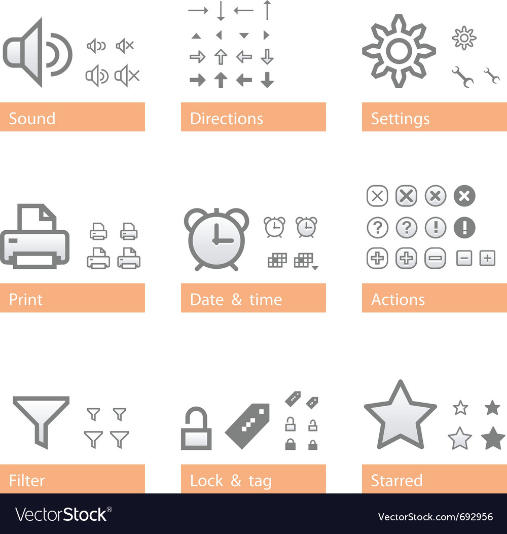 Universal software icon set addition part Vector Image Universal software icon set addition part Vector Image