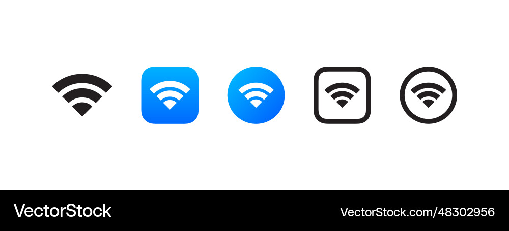 Wifi icons set mobile ui ux design bar Royalty Free Vector