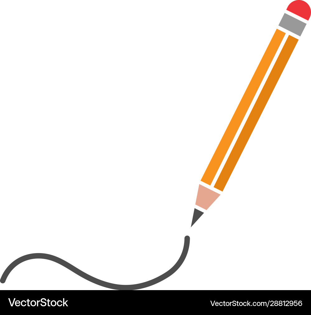 Writing pencil glyph color icon Royalty Free Vector Image