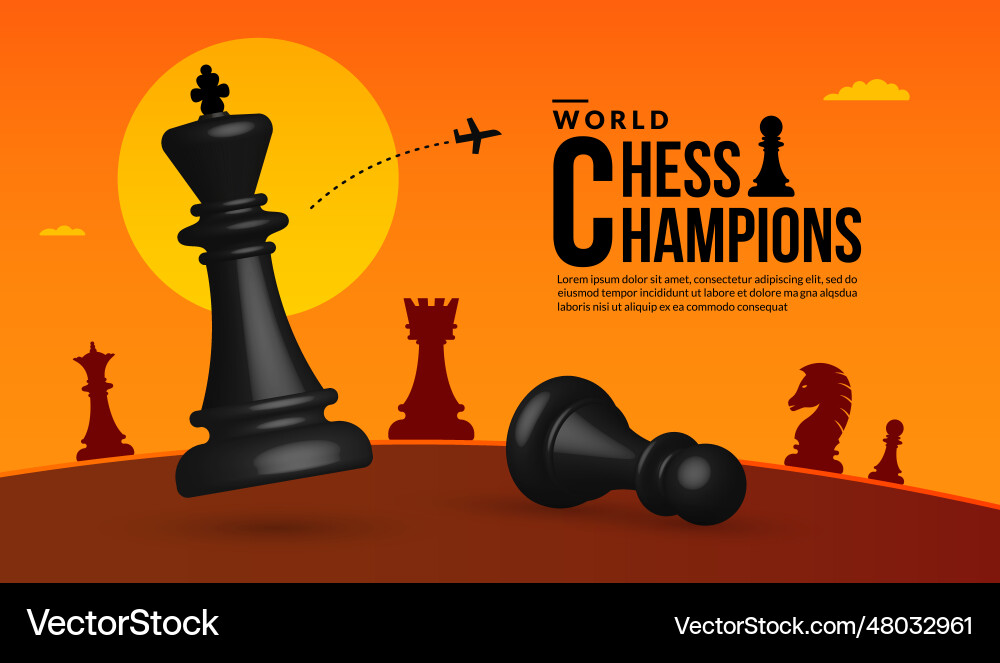 3d chess battle competition background concept of Vector Image