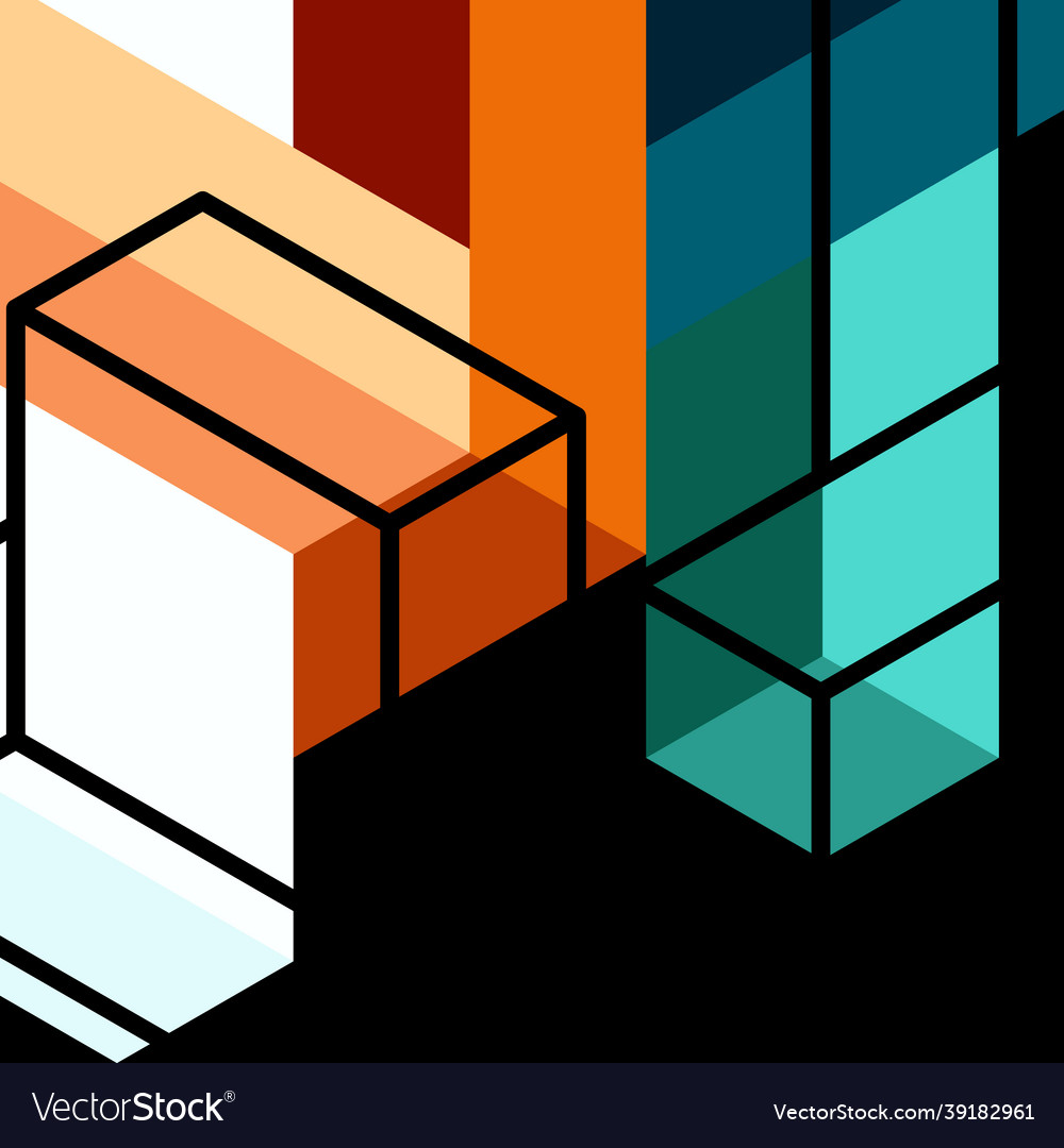 Abstract background 3d cubes cubic elements Vector Image