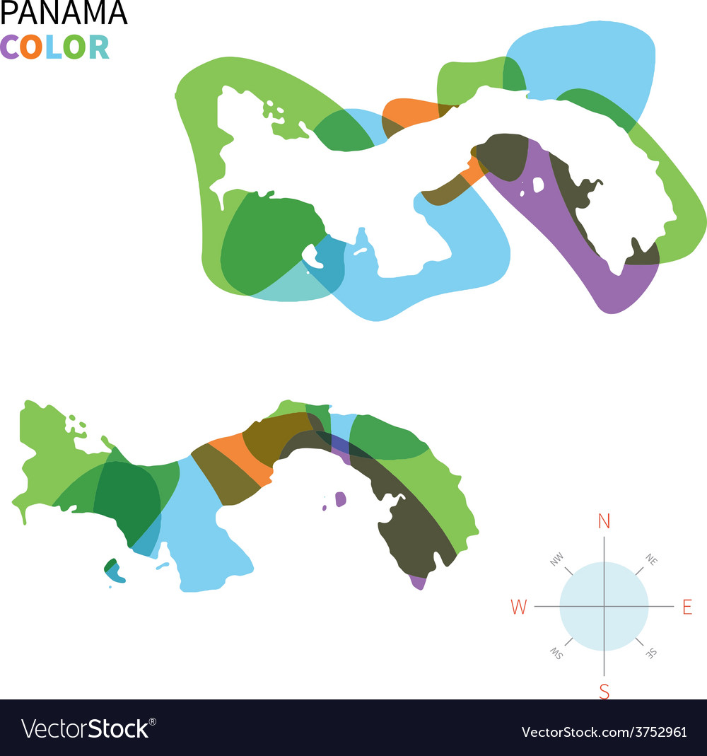 Abstract color map of panama Royalty Free Vector Image