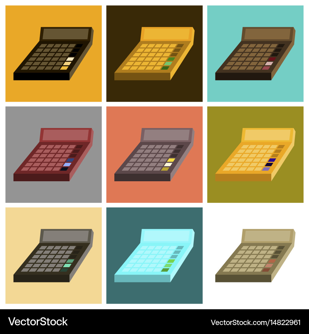 Assembly flat icons economy calculator Royalty Free Vector