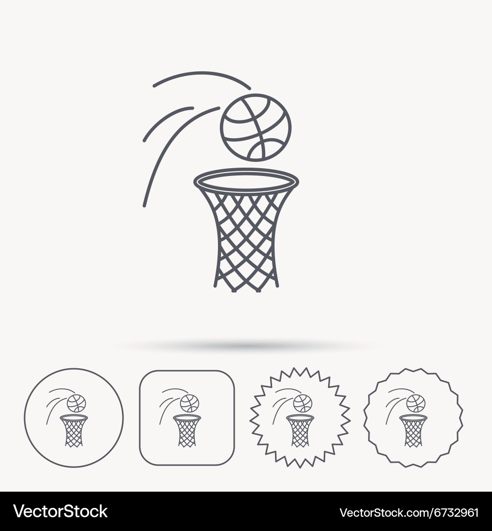 Basketball icon Basket with ball sign Royalty Free Vector