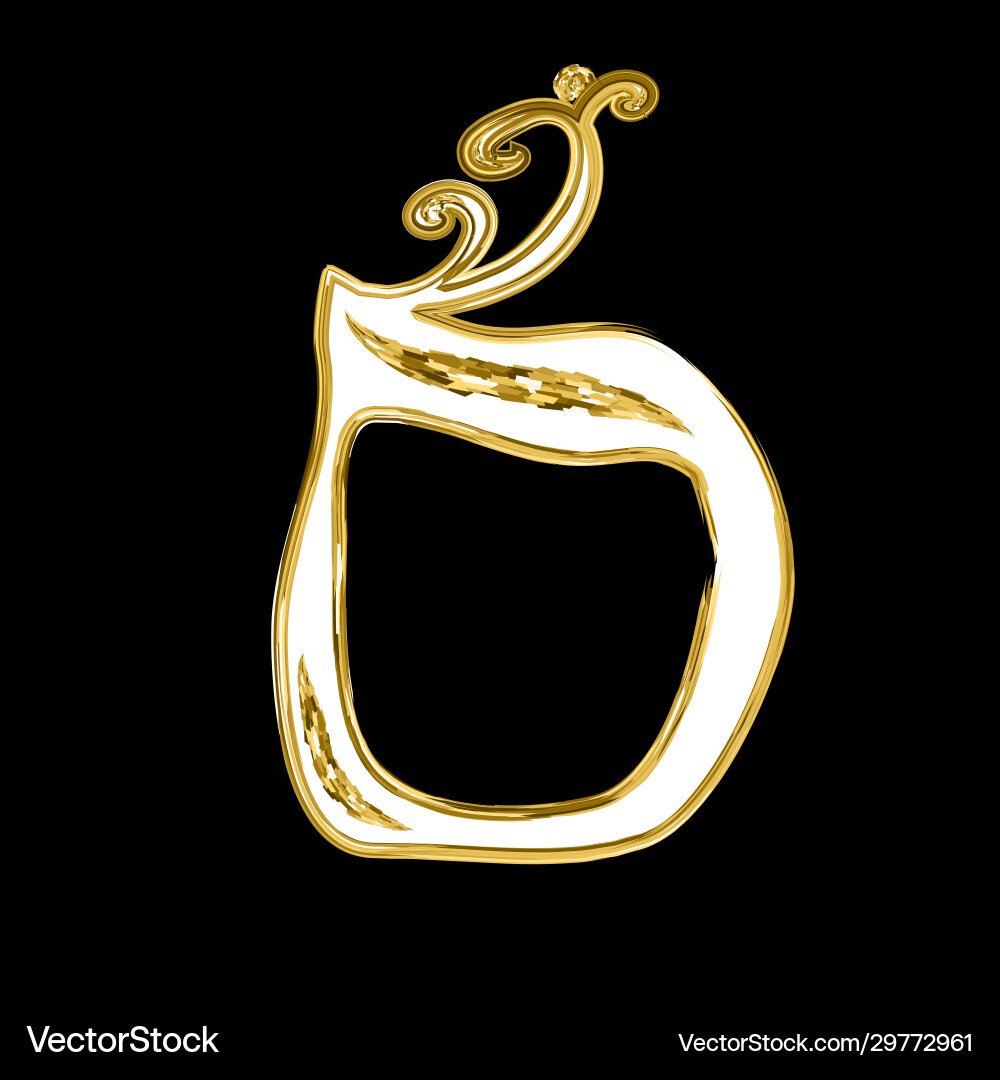 Calligraphy hebrew alphabet decorative font gold Vector Image