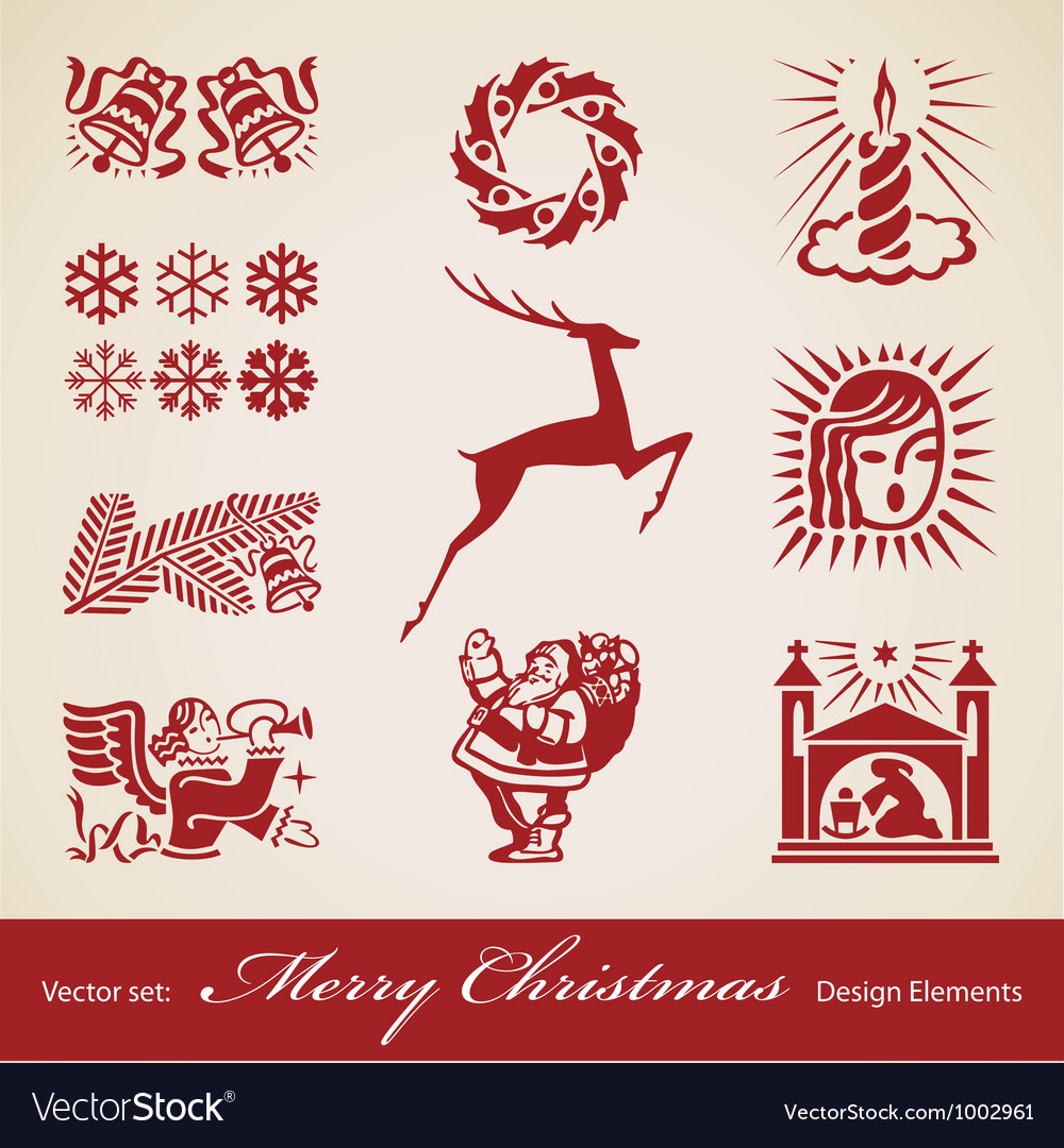 Christmas decoration set Royalty Free Vector Image