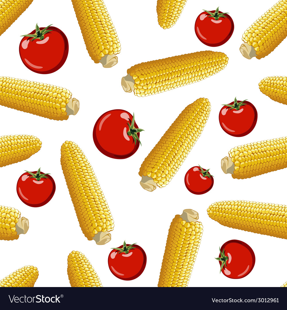 Corn seamless pattern Royalty Free Vector Image