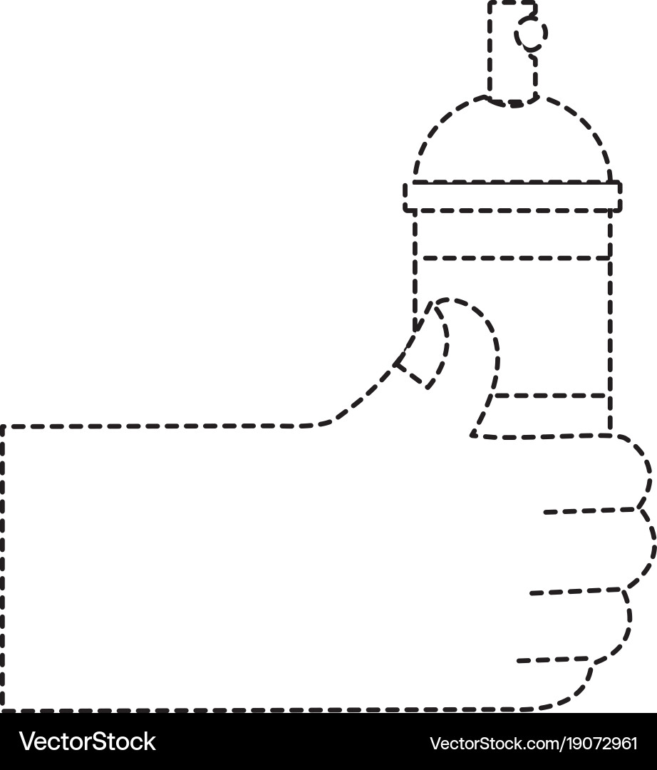 Dotted shape hand with aerosol spray paint art Vector Image