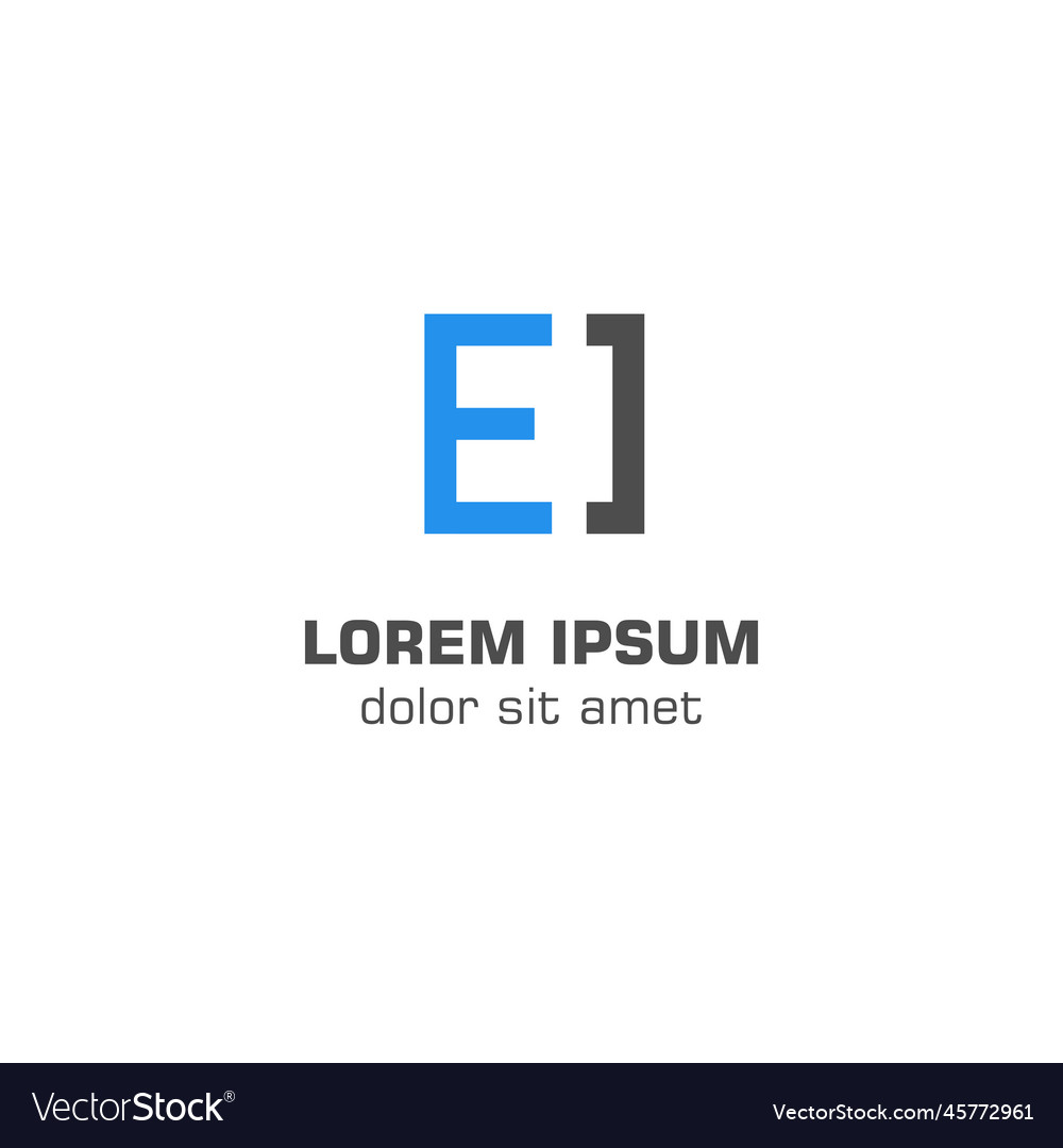 E box initial letter Royalty Free Vector Image