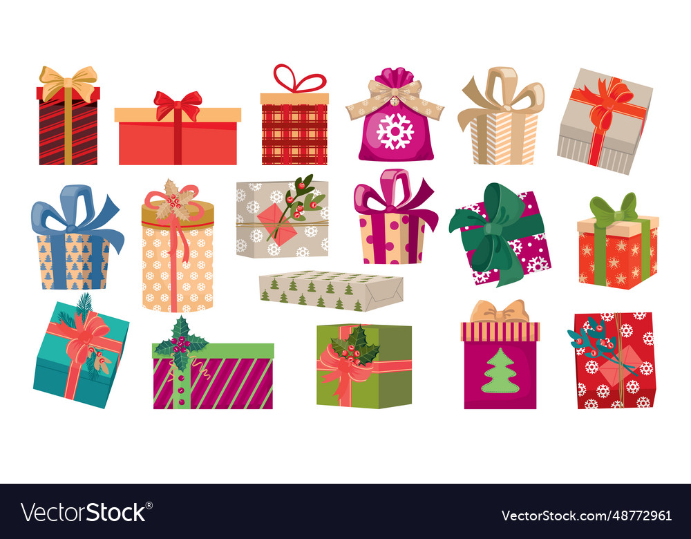 Gift boxes set Royalty Free Vector Image - VectorStock