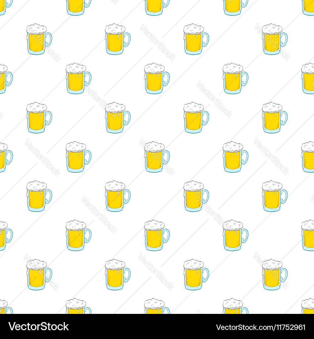 Glass of beer pattern cartoon style Royalty Free Vector