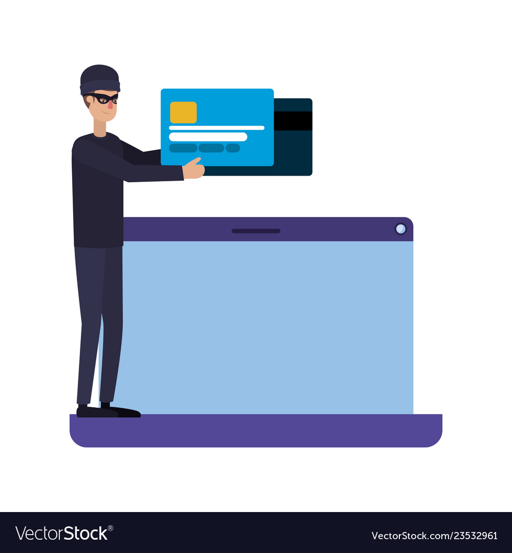 Hacker Stealing Information Avatar Character Vector Image