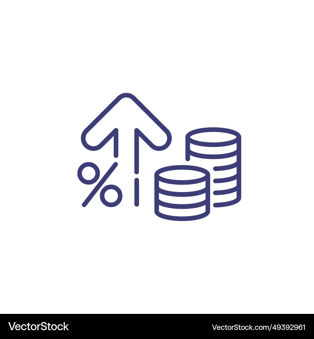 Inflation line icon finance interest rate Vector Image