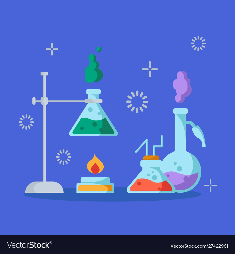 Laboratory flasks icon set Royalty Free Vector Image