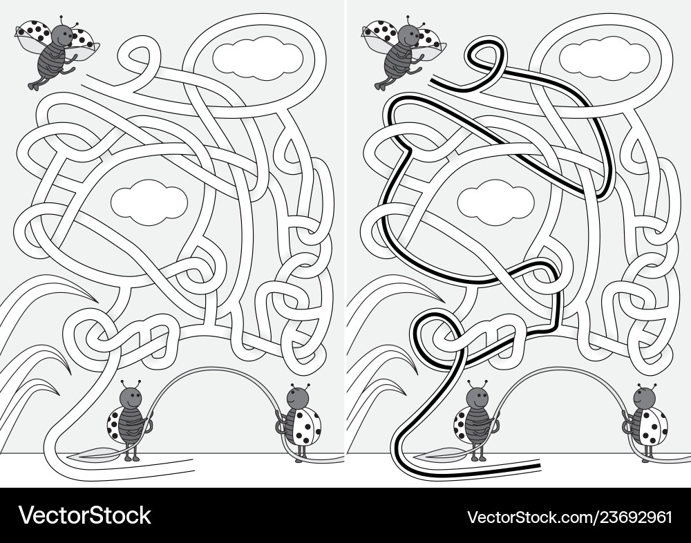 Ladybugs maze Royalty Free Vector Image - VectorStock