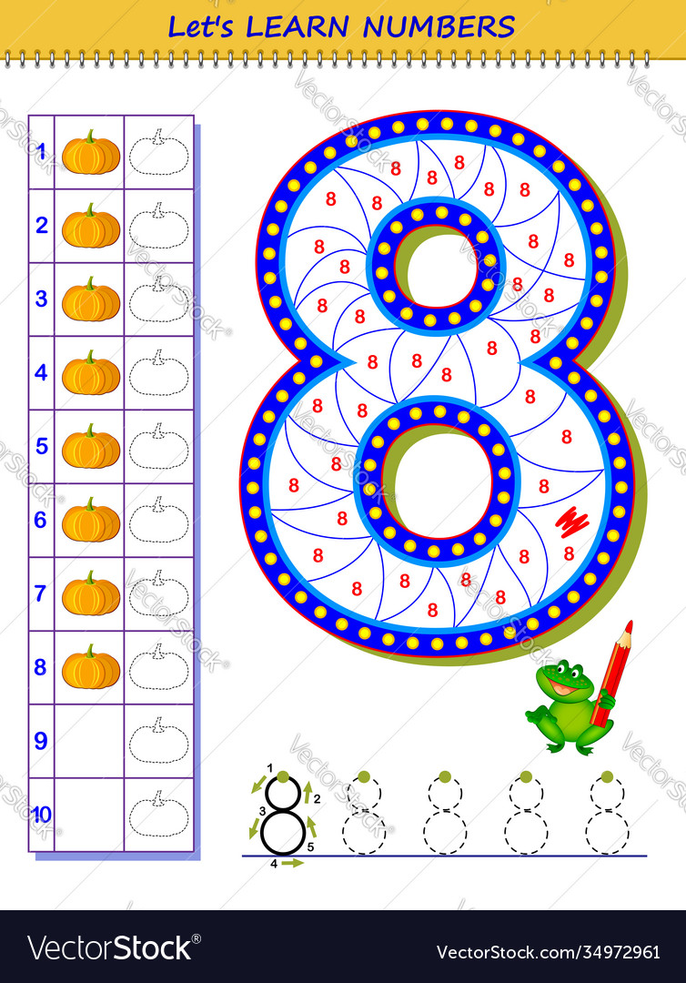 Lets learn numbers educational game for children Vector Image