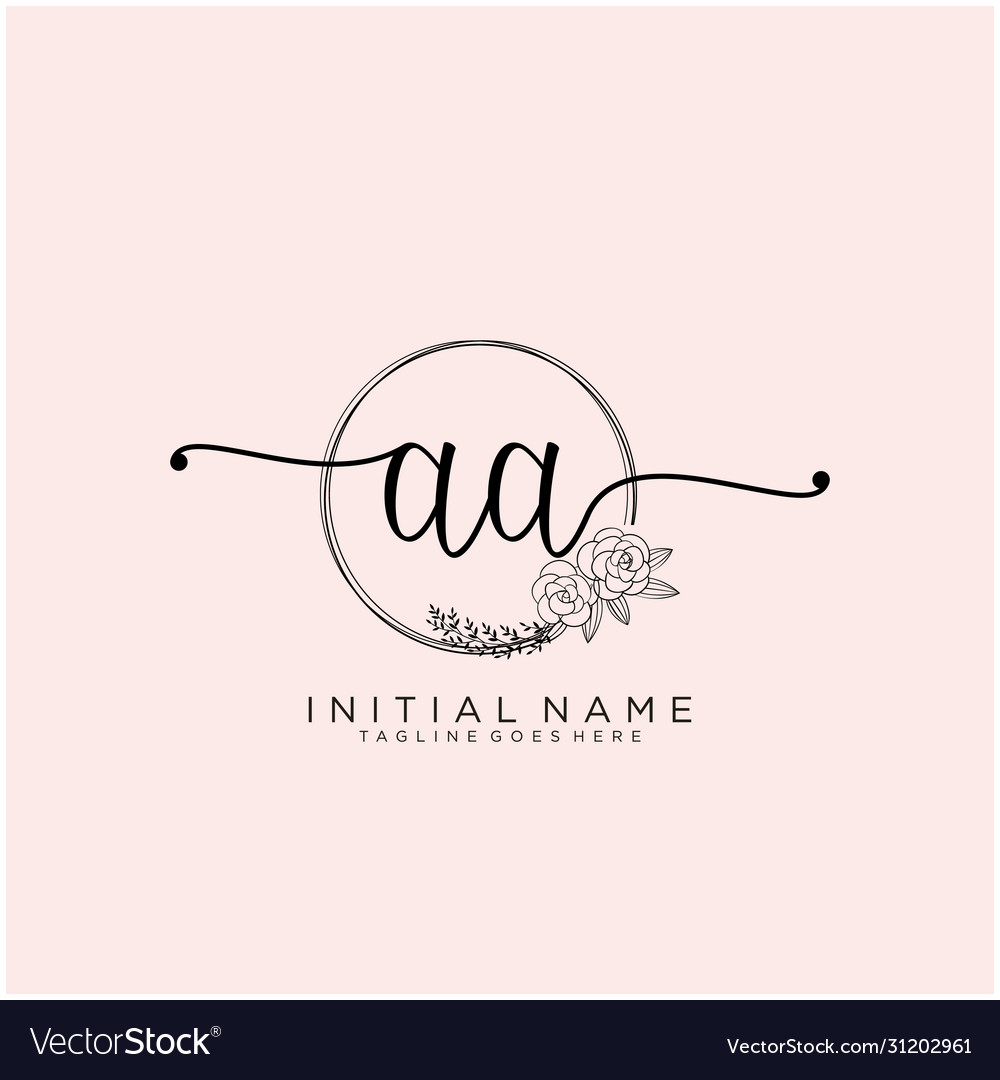 Letter initial aa beauty monogram and elegant Vector Image Letter initial aa beauty monogram and elegant Vector Image
