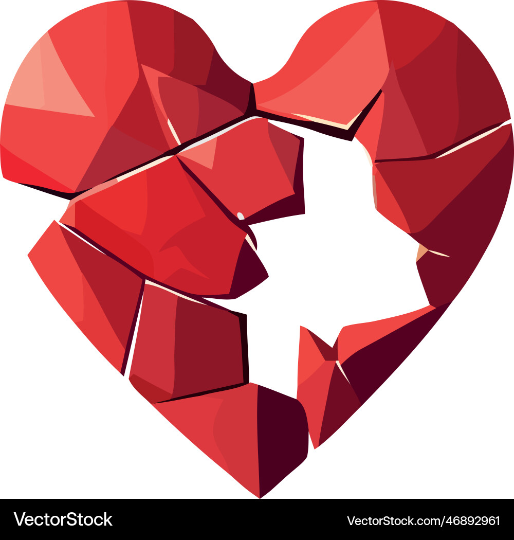 Love symbol in abstract heart shape design Vector Image