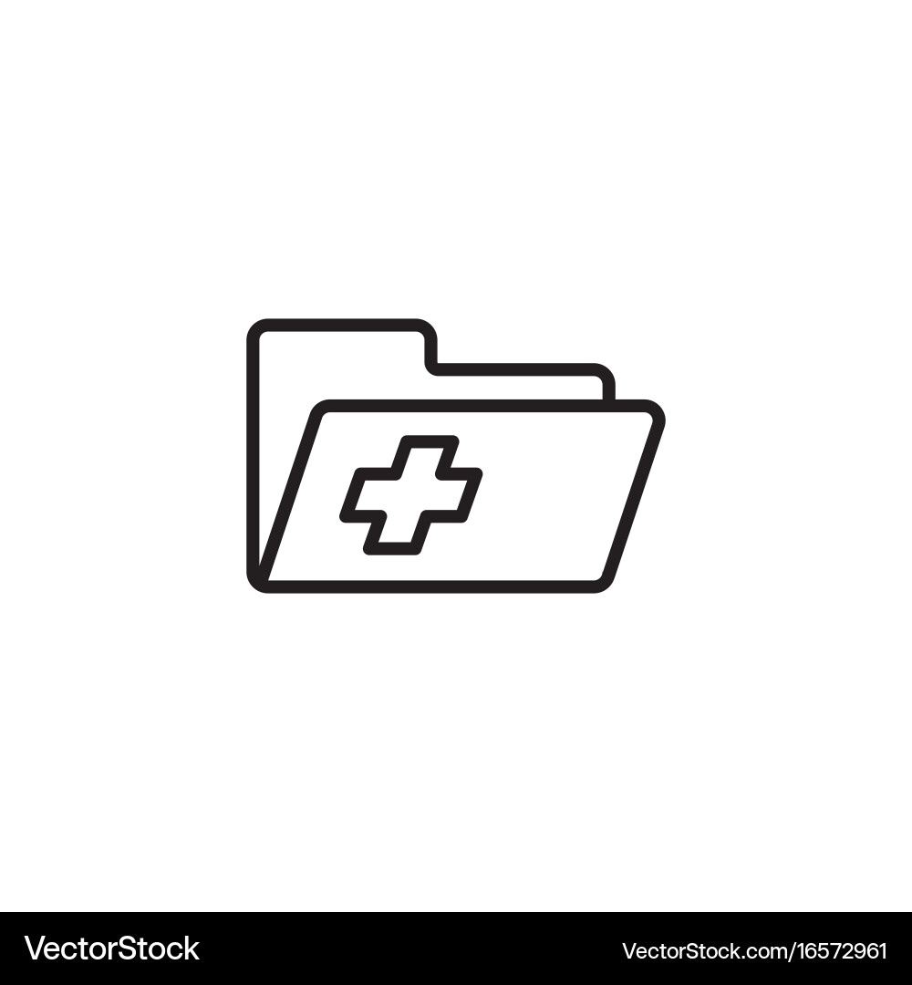 Medical patient history record folder icon on Vector Image