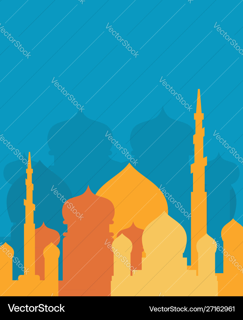 Mosque islamic religious building for muslim Vector Image