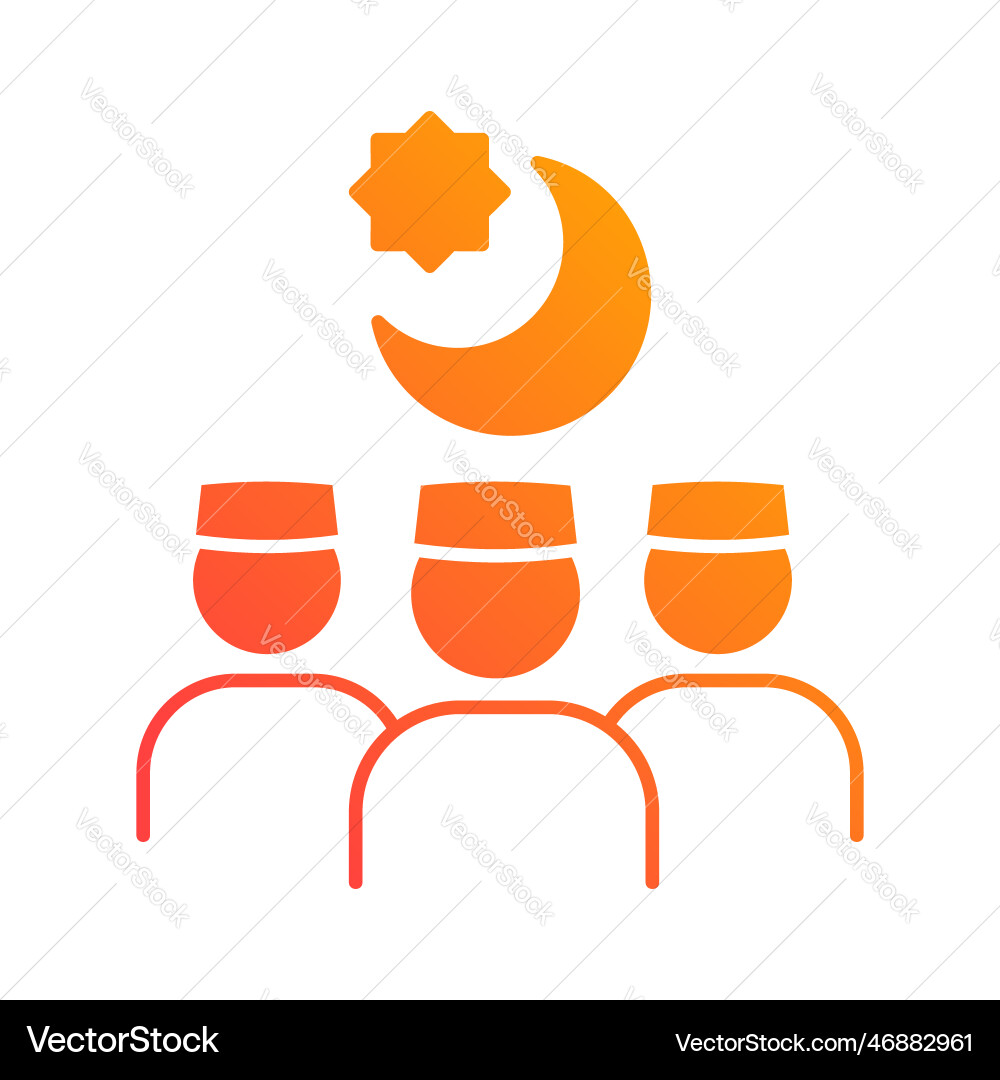 Muslim community people religion islamic gradient Vector Image
