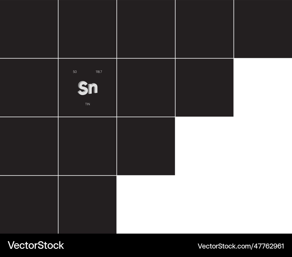 One of the periodic table elements with name and Vector Image