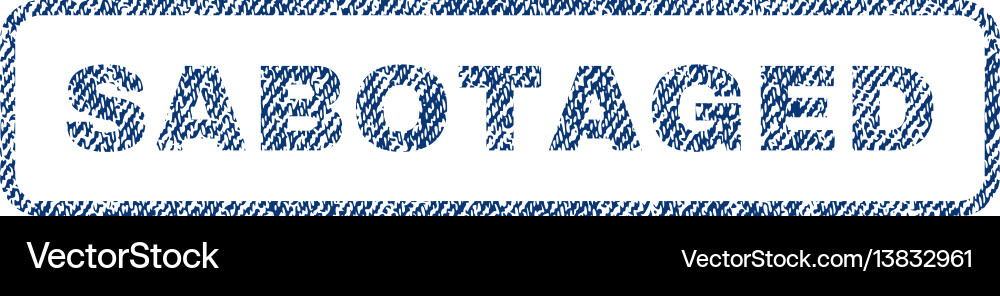 Sabotaged textile stamp Royalty Free Vector Image