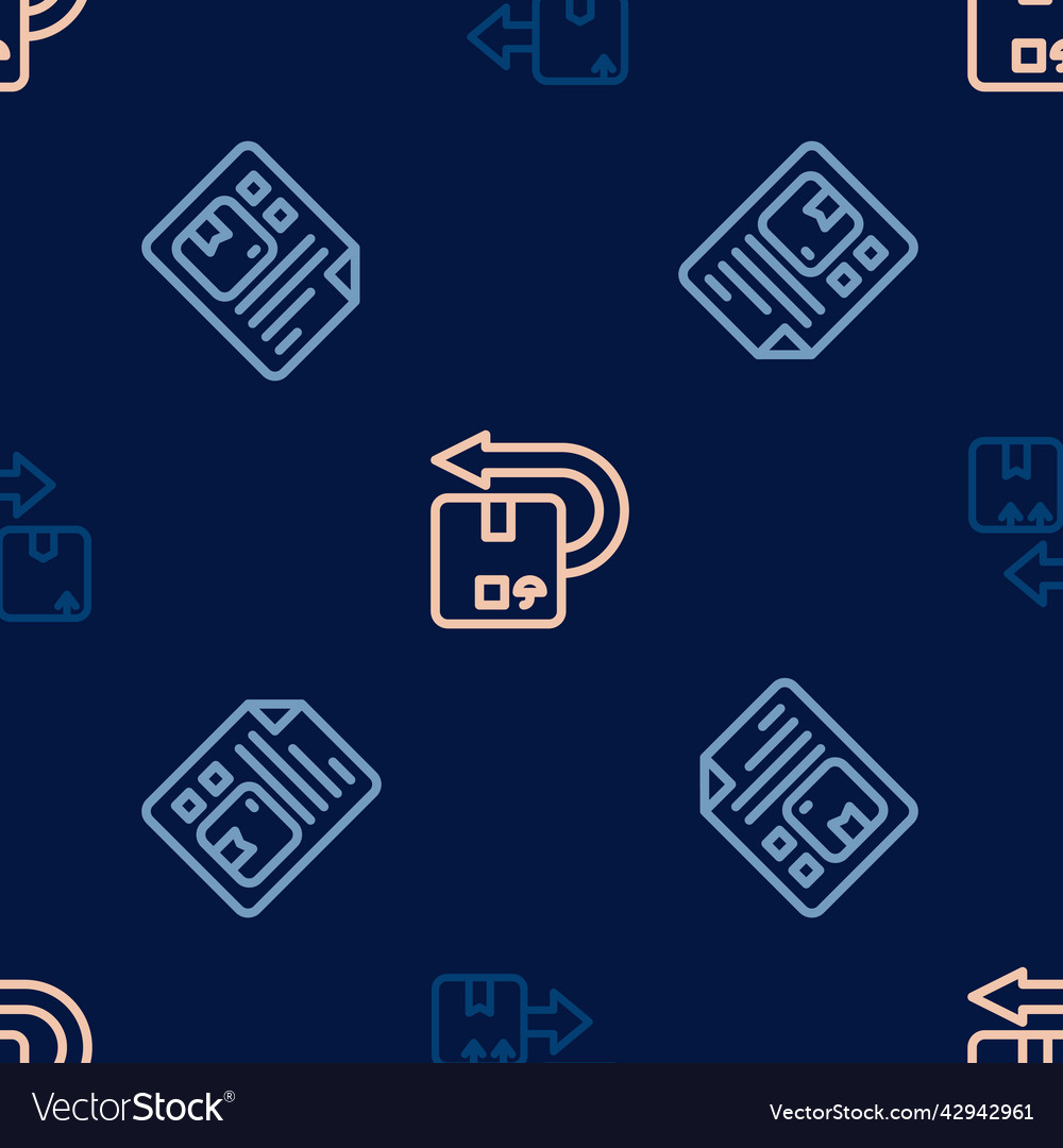 Set line cardboard box with traffic symbol Vector Image